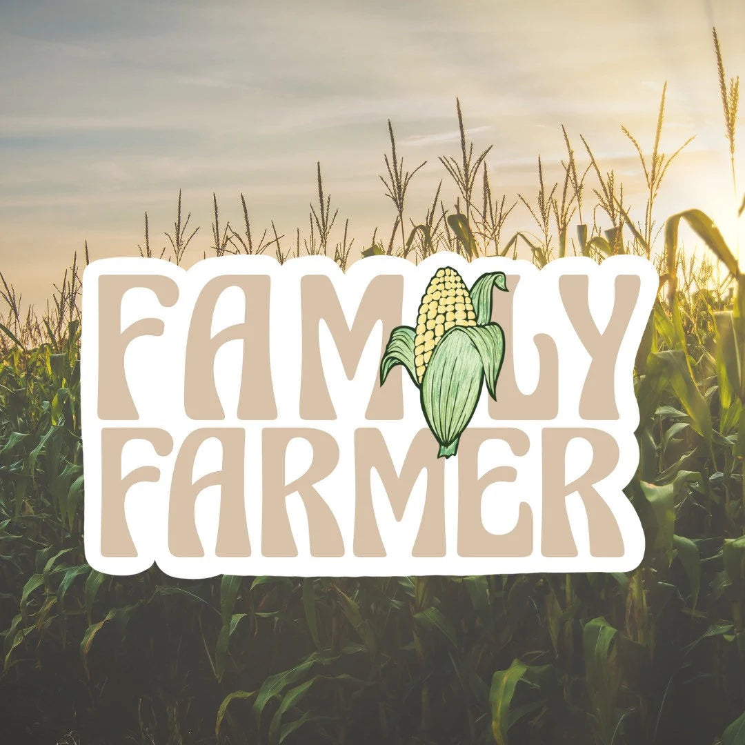 Family Farmer Corn Sticker – Cows and Crayons