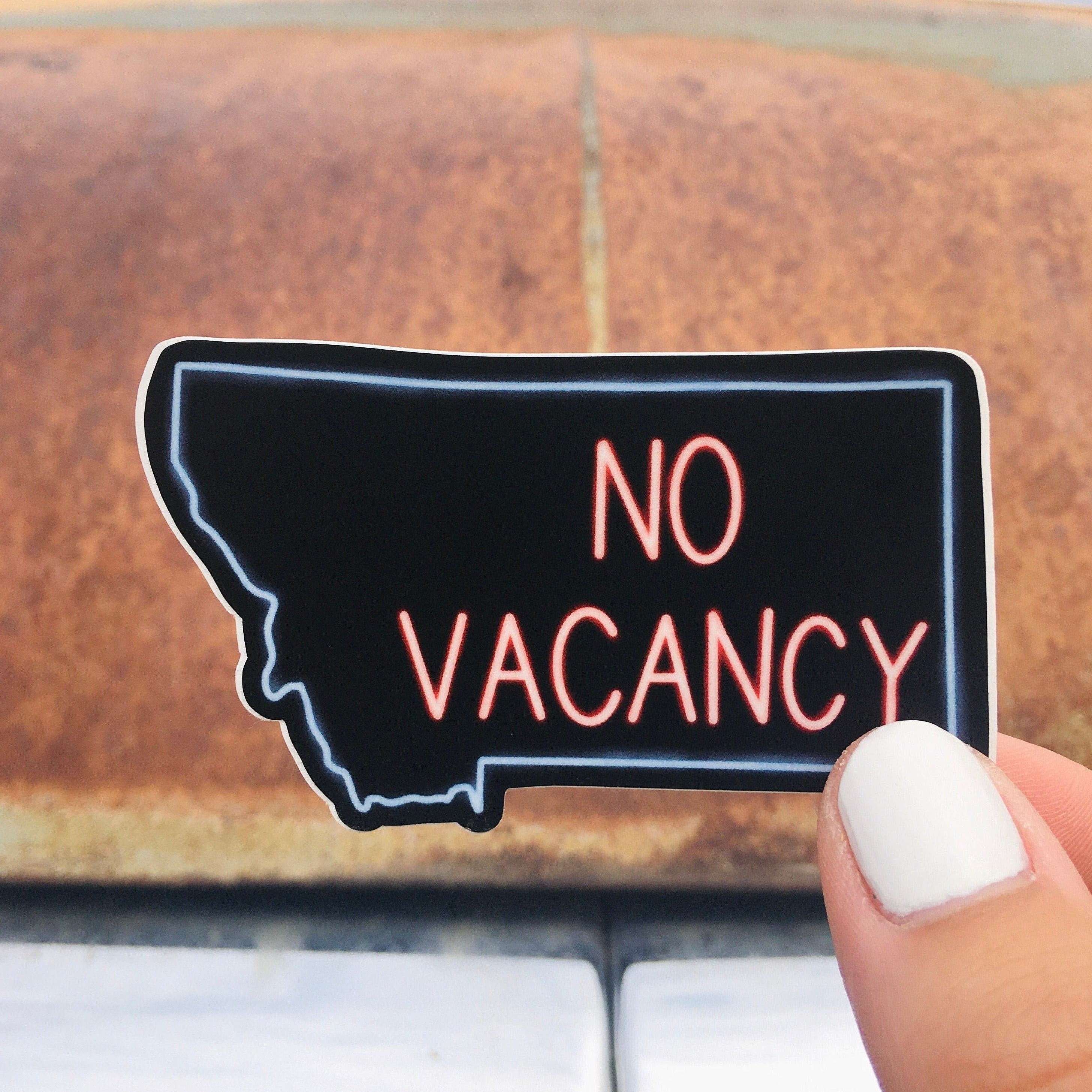 No Vacancy Montana Neon Sign-Inspired Sticker – Cows and Crayons