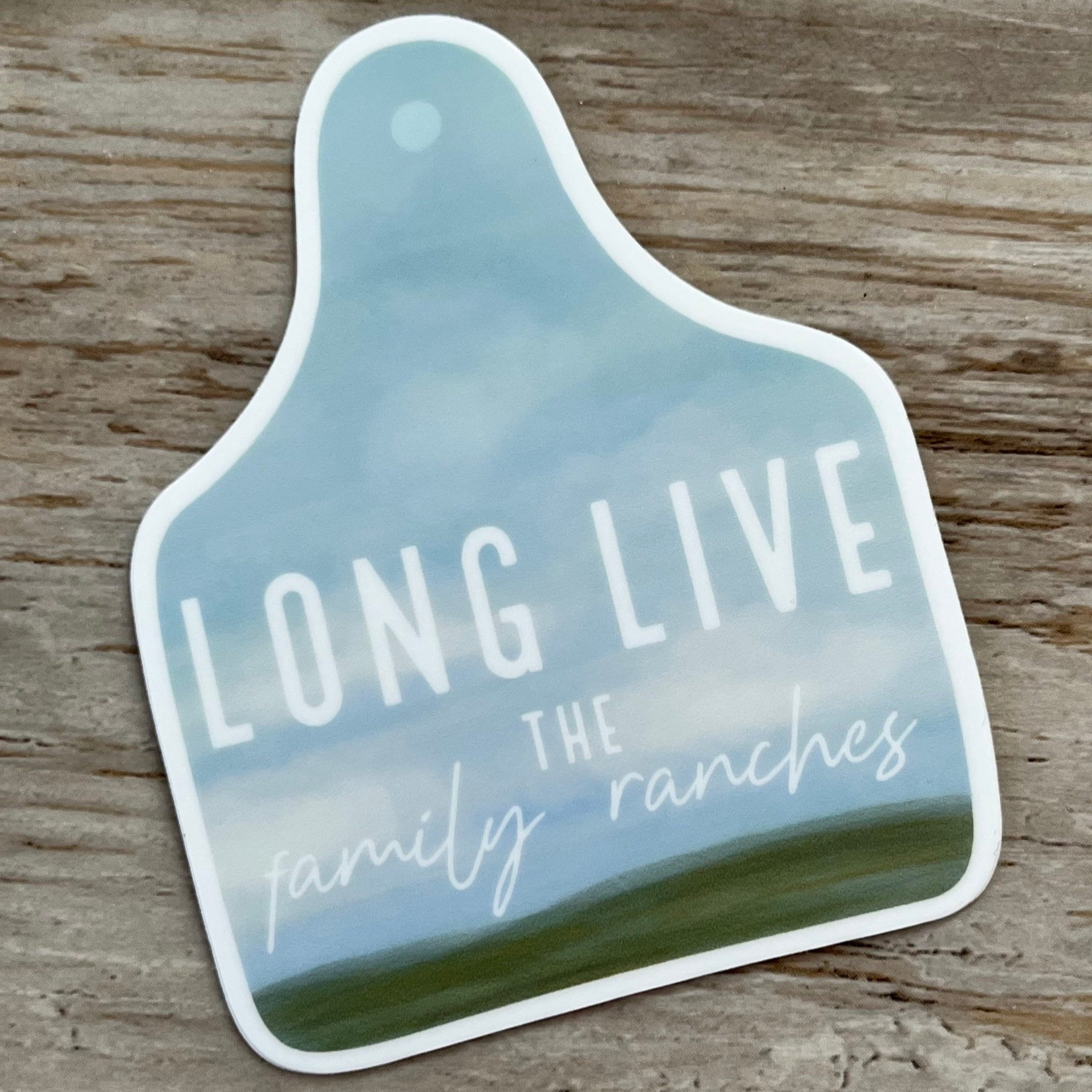 Long Live the Family Ranches Livestock Ear Tag Diecut Sticker – Cows ...